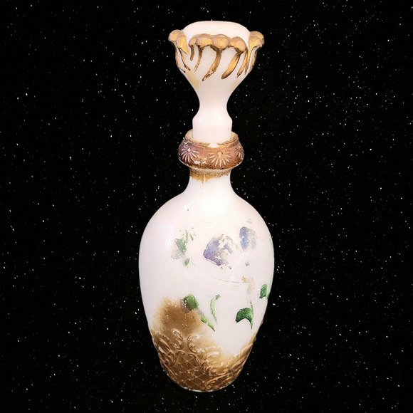 Estate | Accents | Vintage Victorian Gilded Milk Glass Perfume Bottle ...